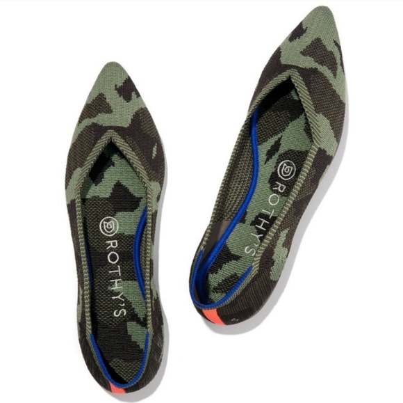 Rothy's | Shoes | Rothys The Point Olive Green Camo Slip On Flats ...